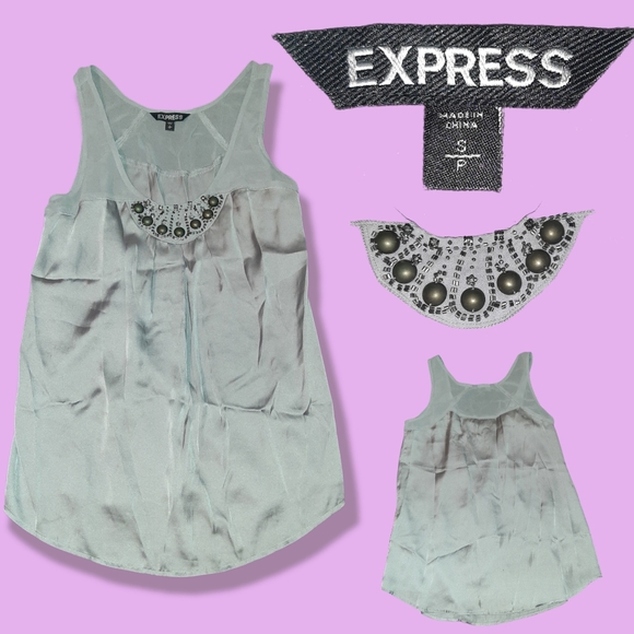 Express | Tops | Silver Express Tankblouse | Poshmark